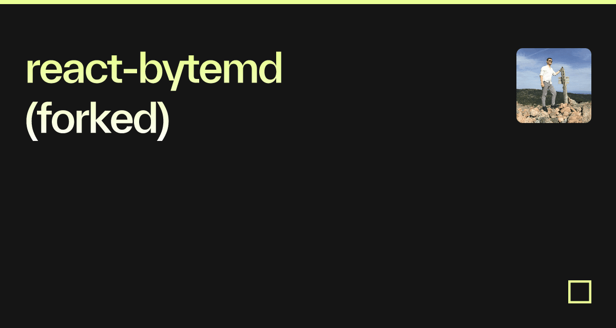 react-bytemd (forked) - Codesandbox