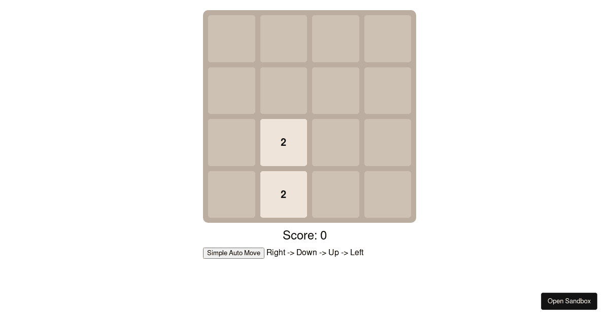 2048 - Codesandbox