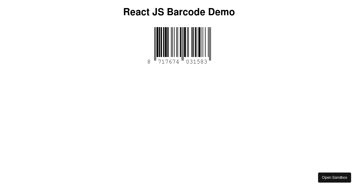 react-jsbarcode (forked) - Codesandbox
