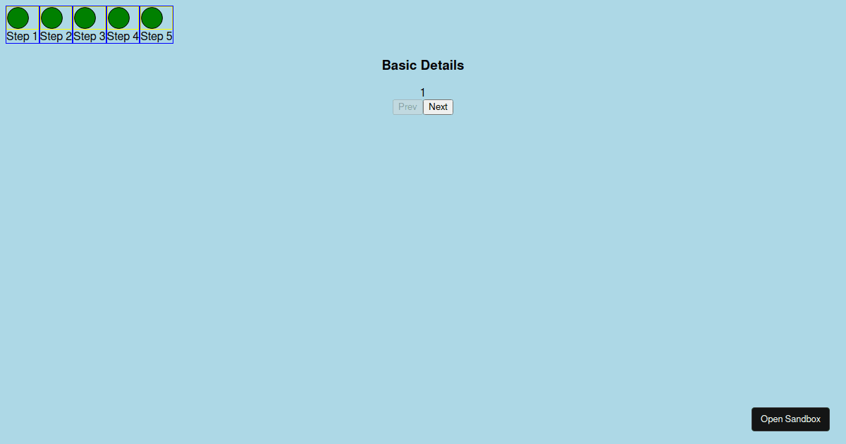 step progress bar - Codesandbox