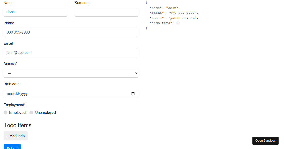 Formula - Codesandbox