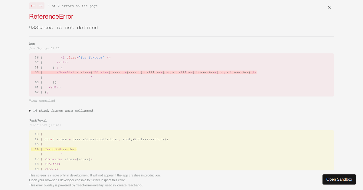 brewery - Codesandbox