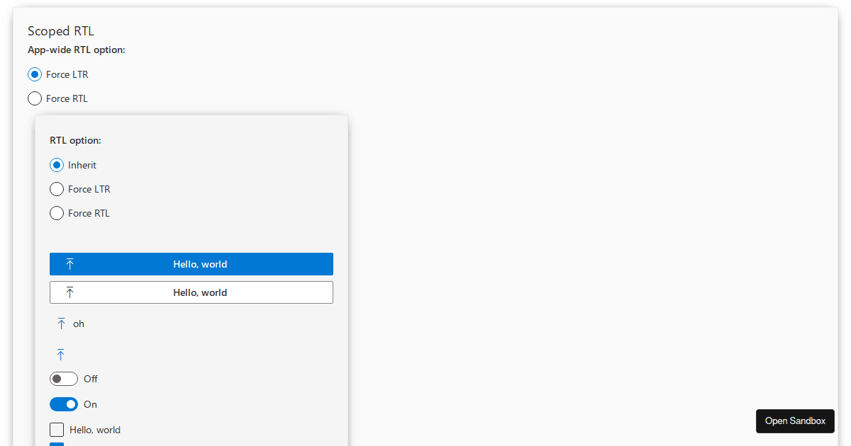 Scoped rtl example - Codesandbox