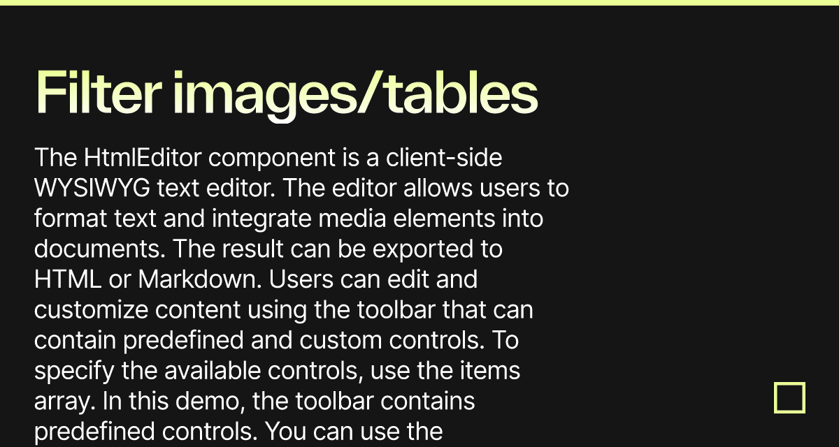 Filter images/tables on paste - Codesandbox