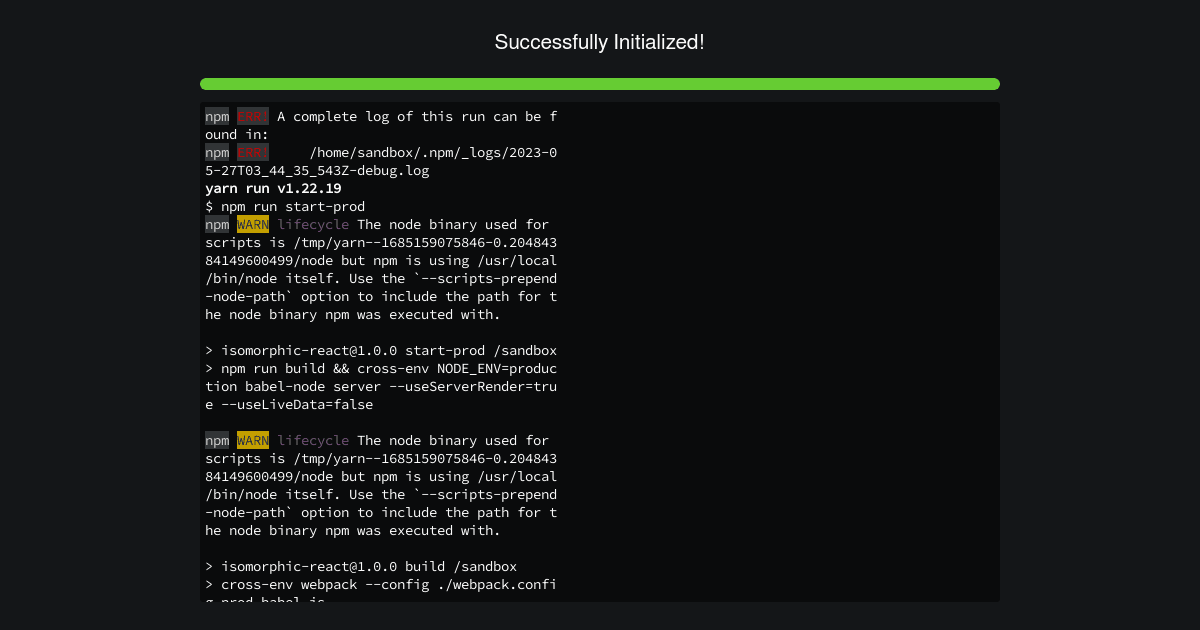 Isomorphic React Codesandbox 5618