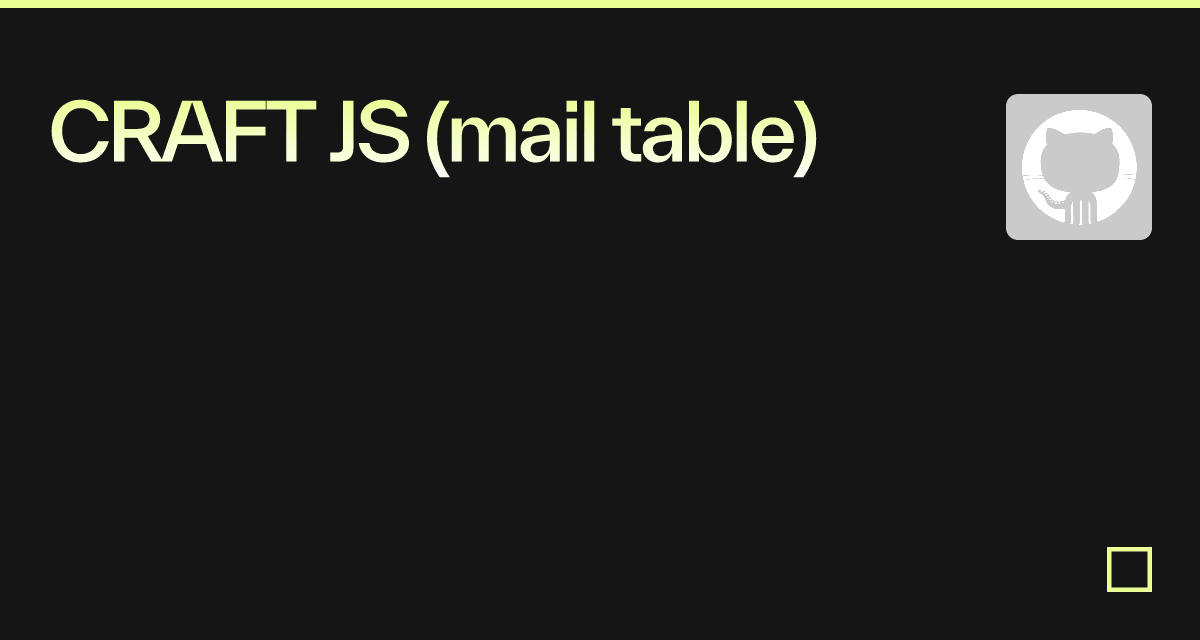 CRAFT JS (mail table) - Codesandbox