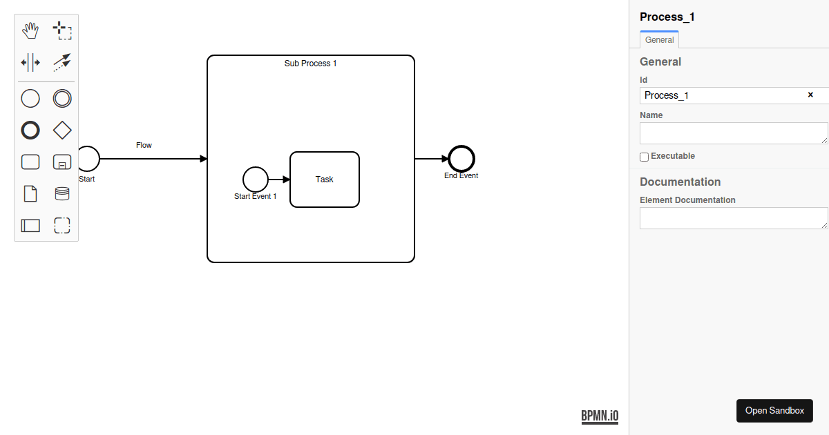 bpmn-js with Properties Panel (forked) - Codesandbox