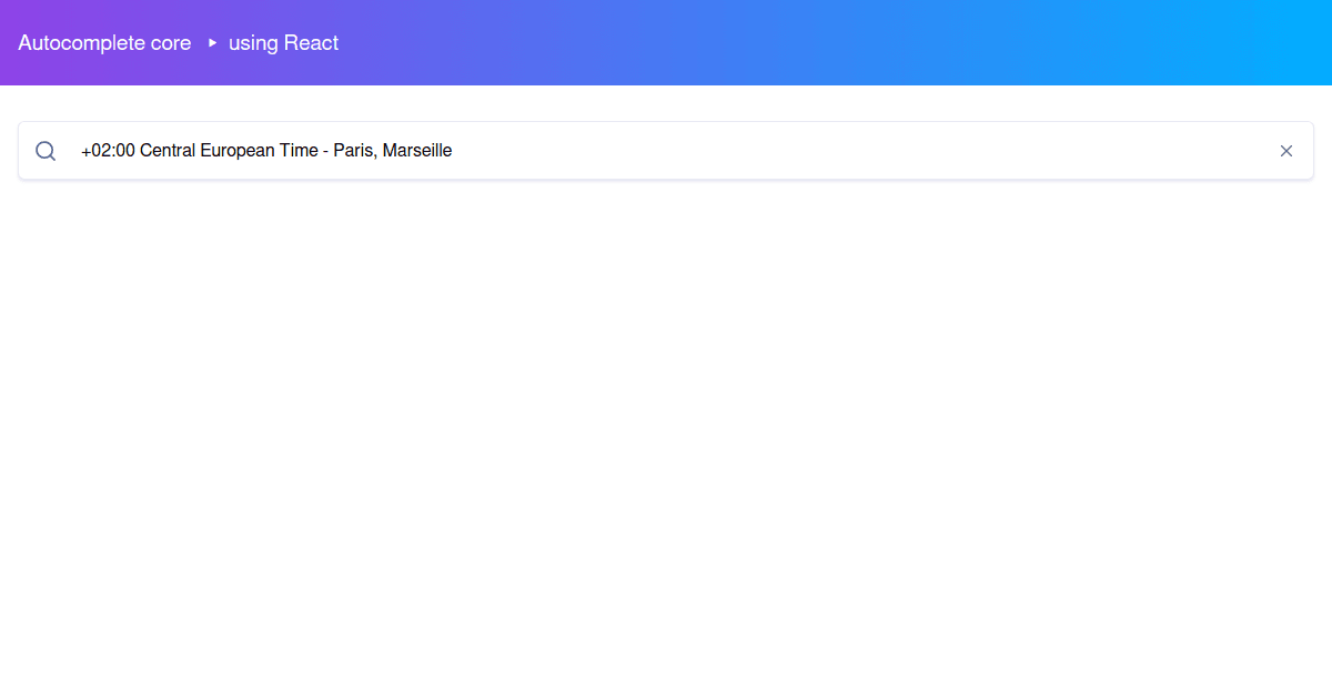 Autocomplete – Timezones - Codesandbox