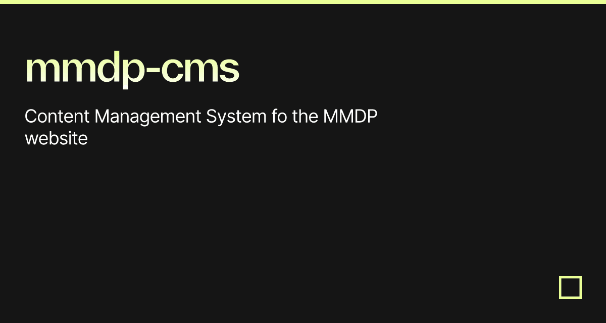 mmdp-cms - Codesandbox
