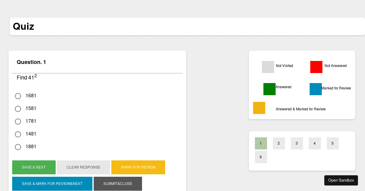 Quiz final (forked) - Codesandbox