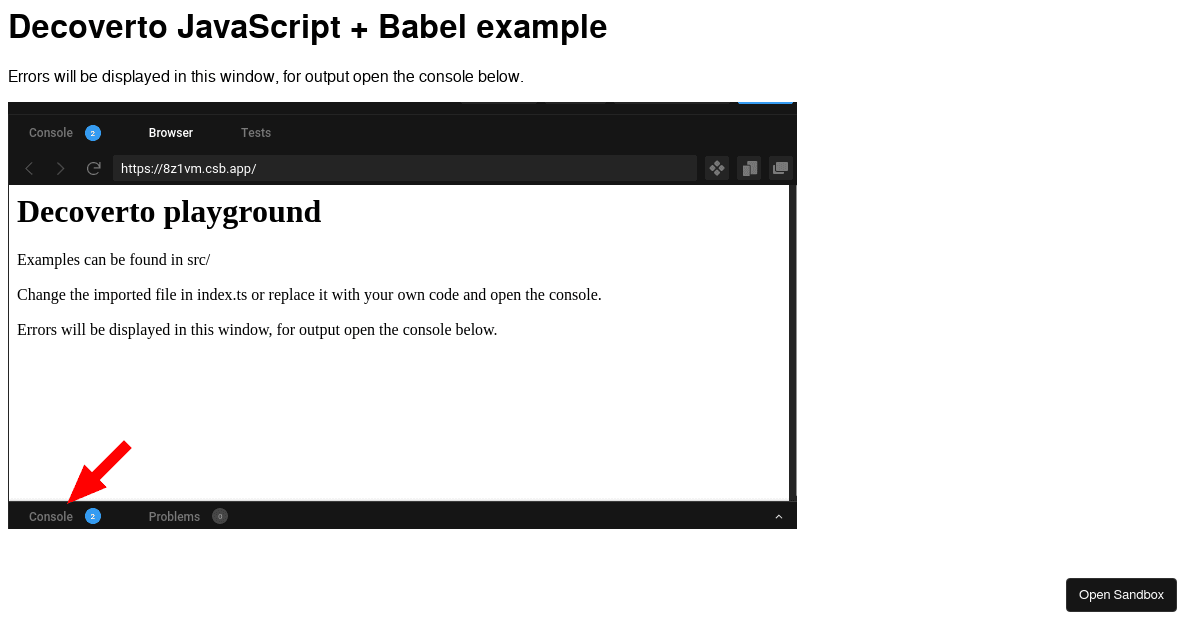 decoverto-example-javascript - Codesandbox