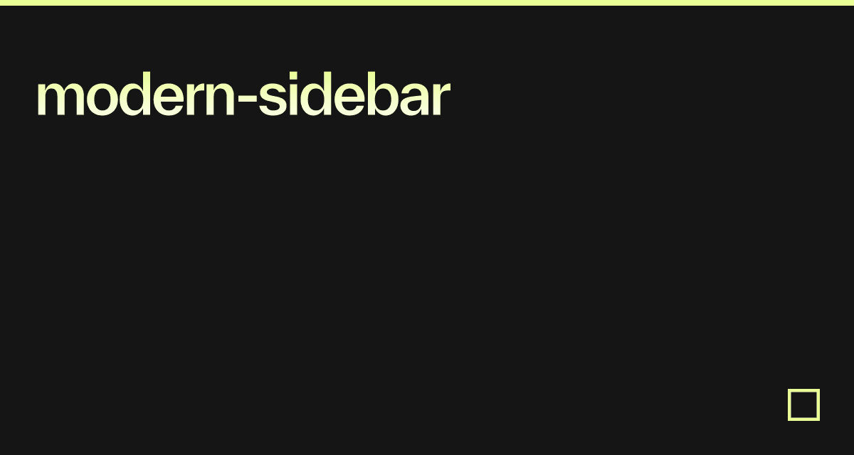 modern-sidebar - Codesandbox