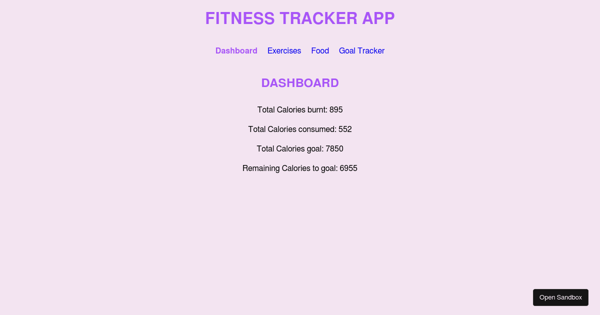 Fitness Tracker - Codesandbox