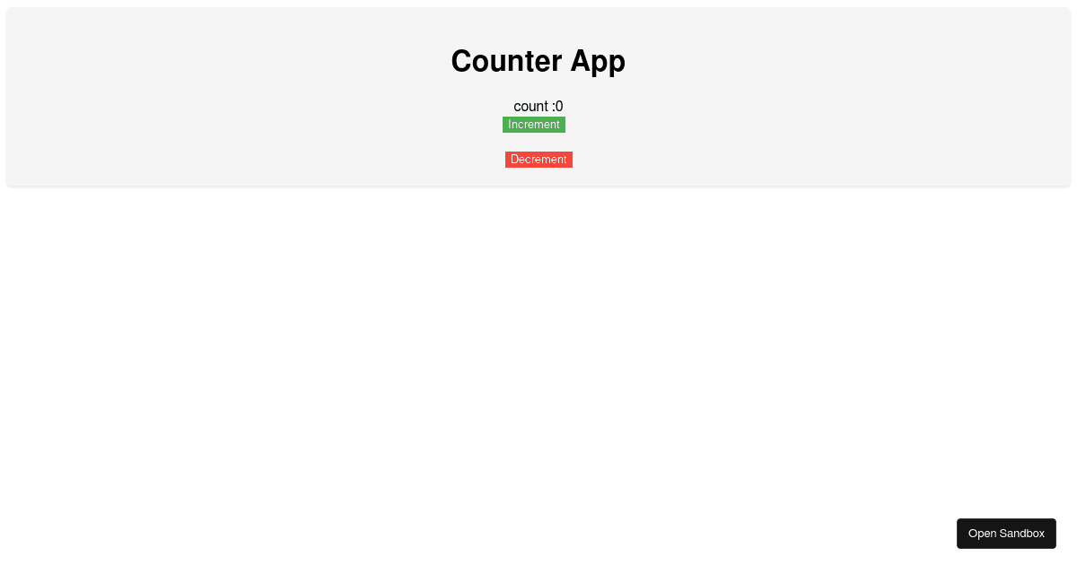 Counter App - Codesandbox