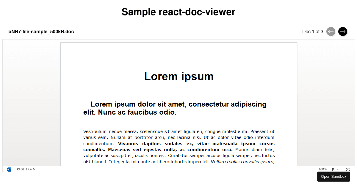 react-doc-viewer (forked) - Codesandbox