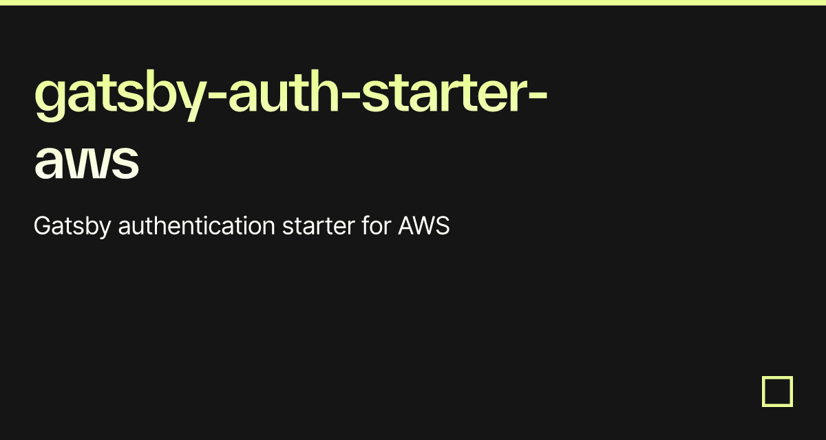 gatsby-auth-starter-aws - Codesandbox