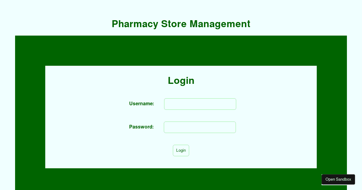 Vijaypvs/Pharmacy-Management-System - Codesandbox