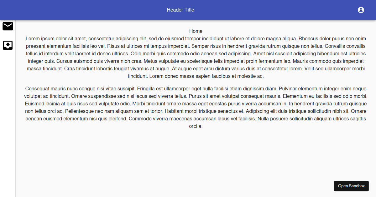 Sidebar with floating menue - Codesandbox