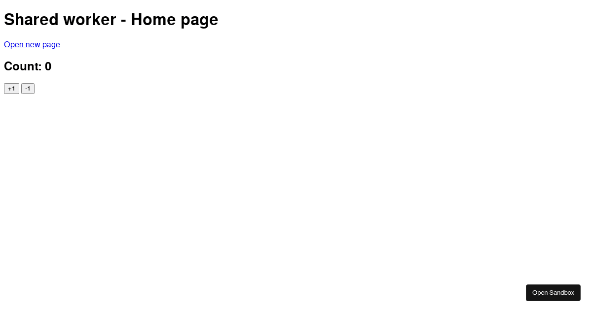 Shared worker - Codesandbox