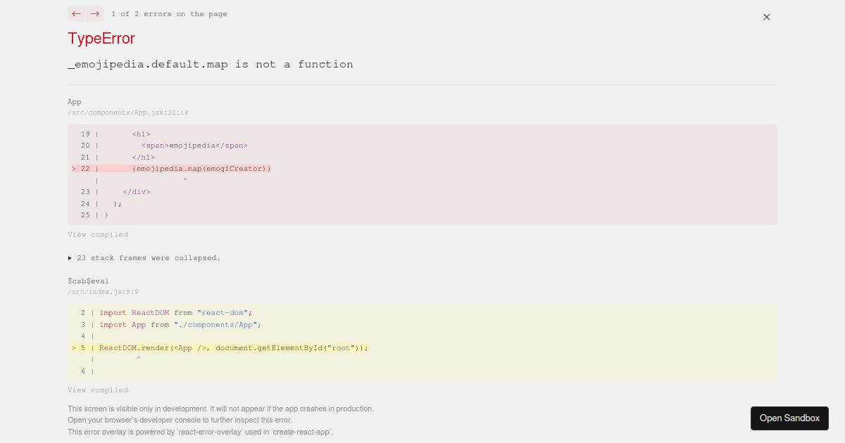 Mapping Components Practice Forked Codesandbox