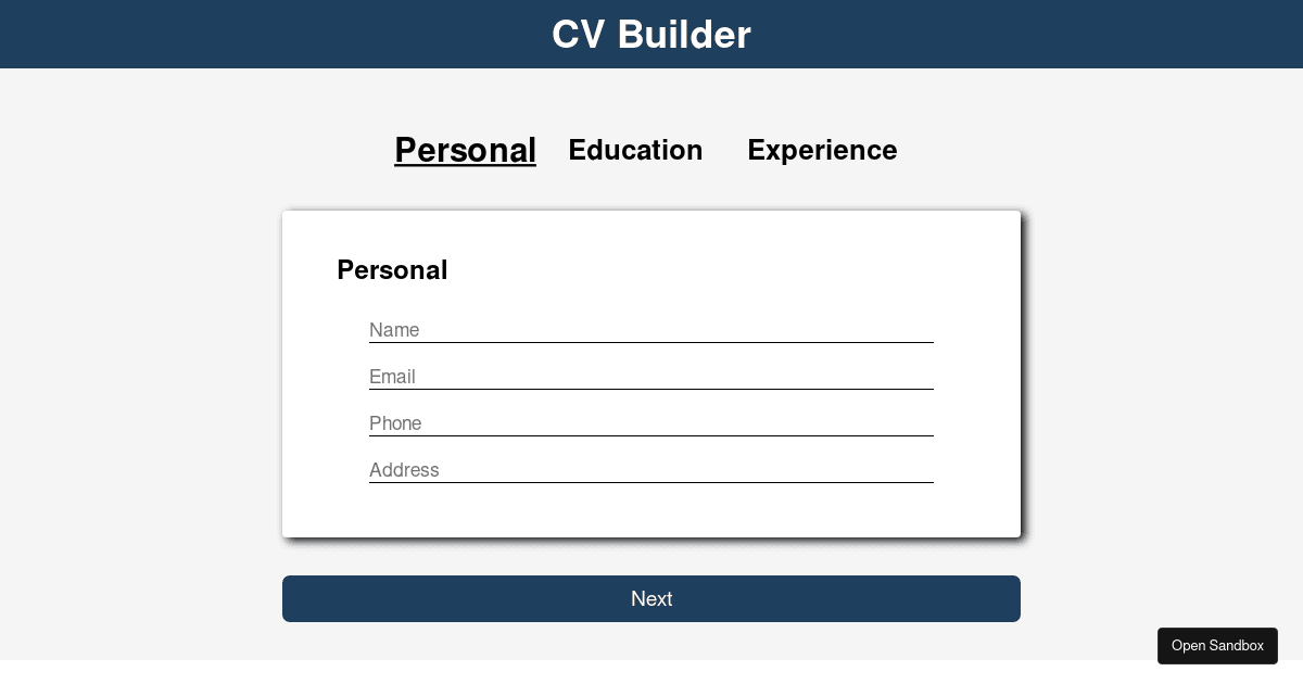 cv-project - Codesandbox