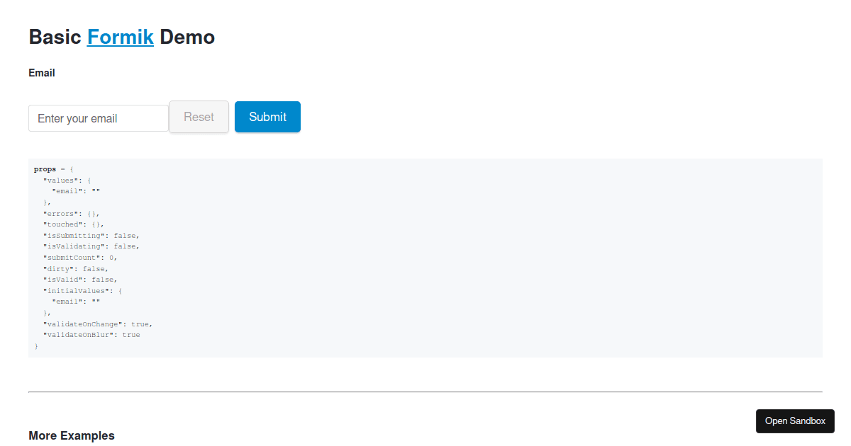 Formik Example - Codesandbox