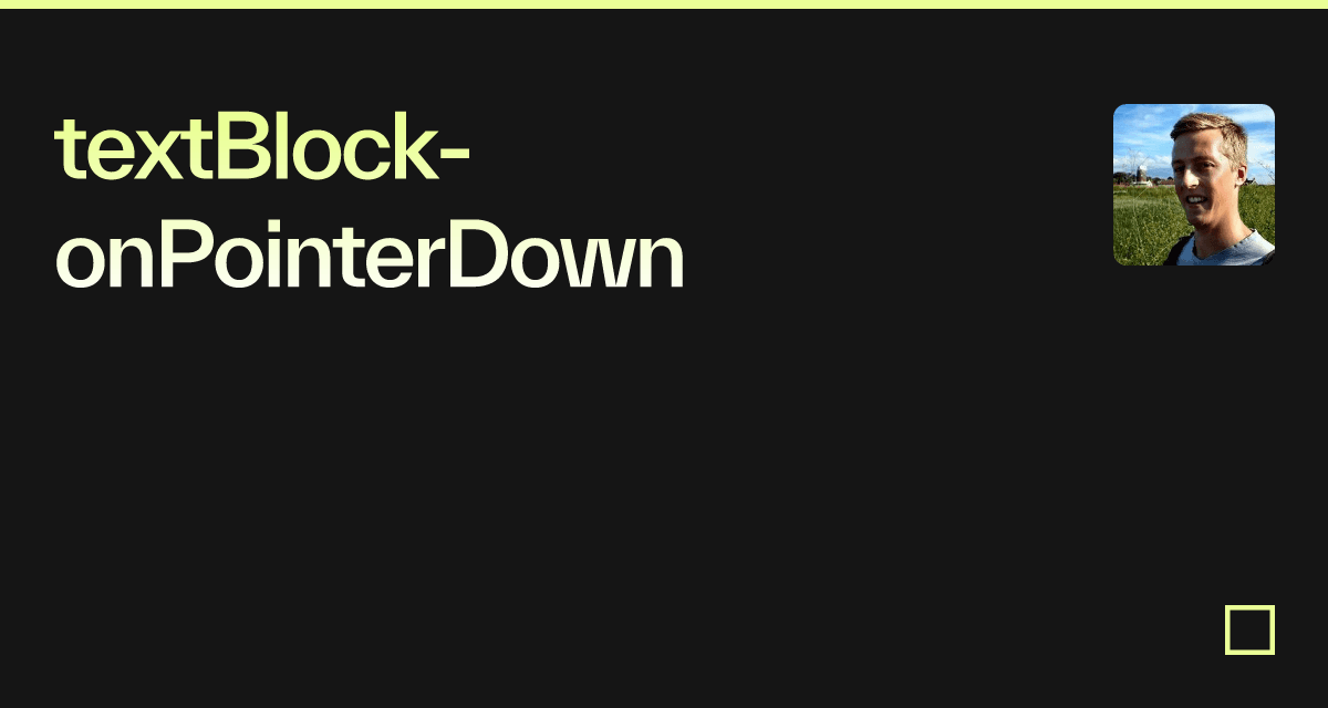 textBlock-onPointerDown - Codesandbox
