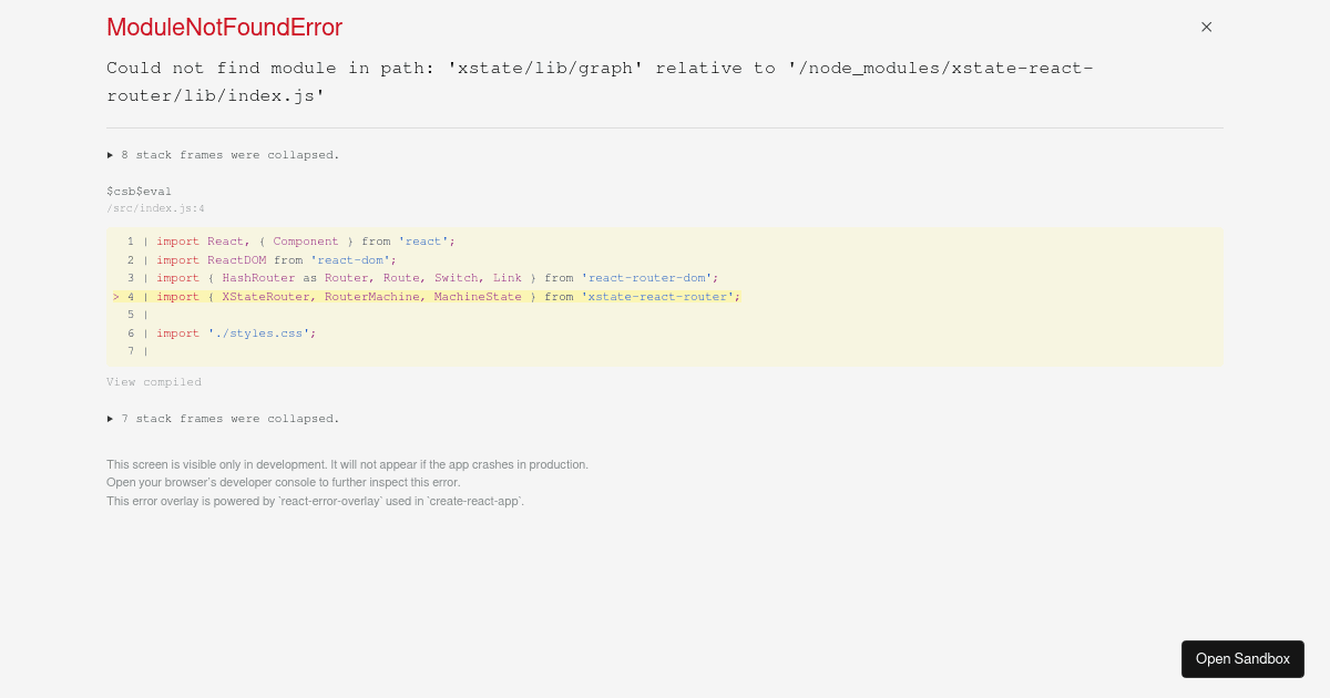 Xstate React Router Example Simple Forked Codesandbox