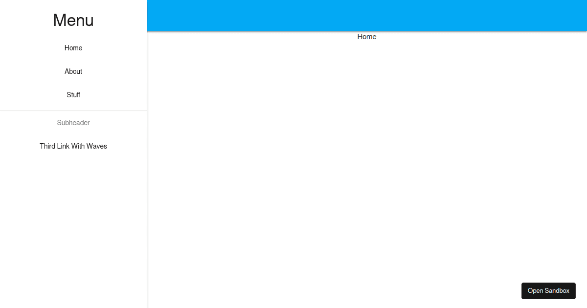 Materializecss React Sidenav with Hooks - Codesandbox