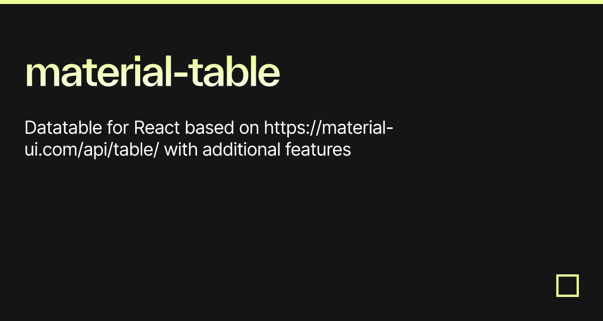 material-table - Codesandbox