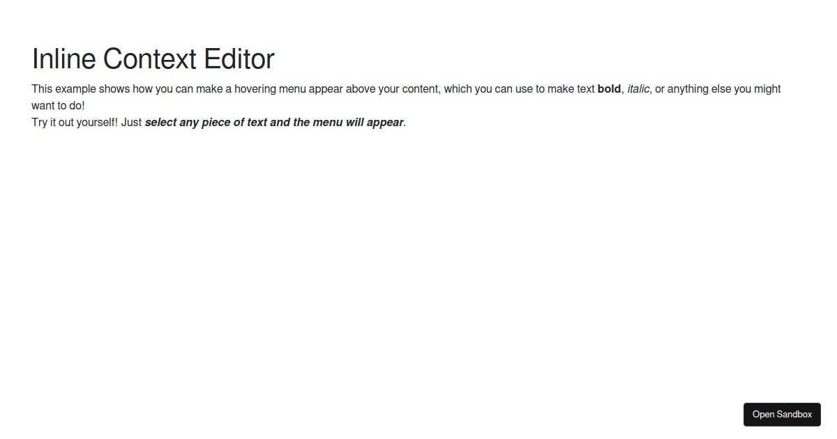 react-slate inline context editor - Codesandbox