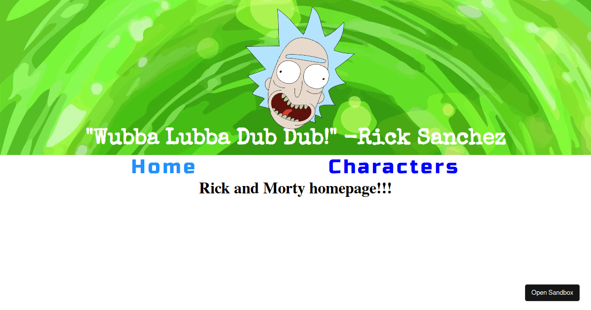Rick and Morty API - Codesandbox