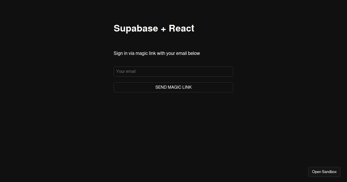 supabase-react - Codesandbox supabase-react - Codesandbox