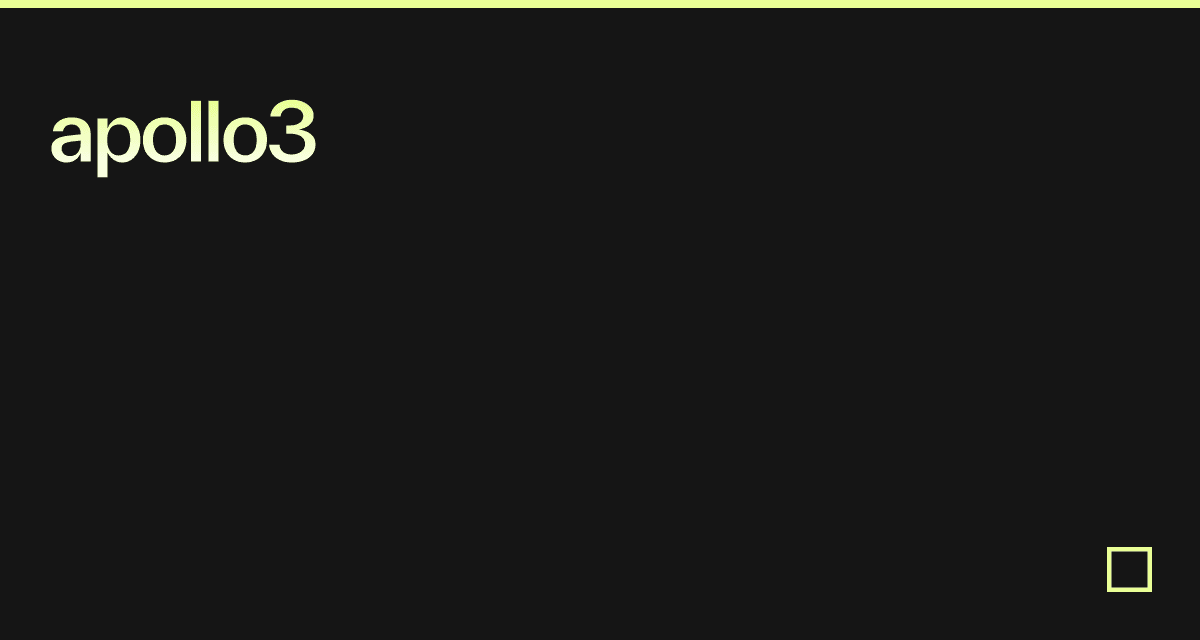 apollo3 - Codesandbox