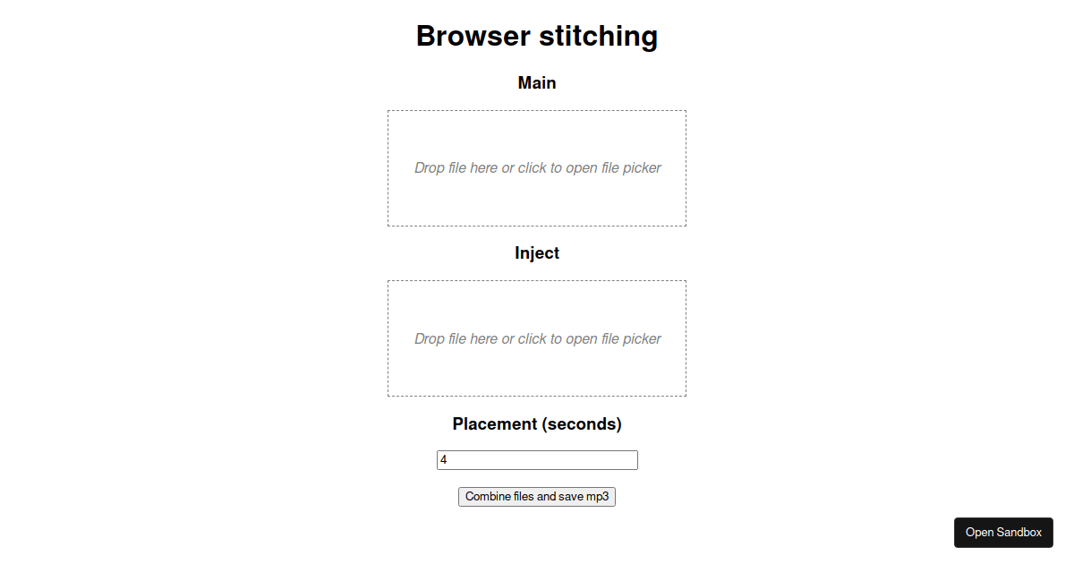 Browser stitching poc - Codesandbox