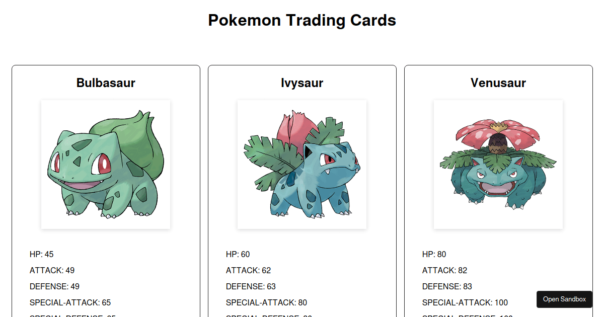 AlexLind/js-dom-pokemon-cards - Codesandbox