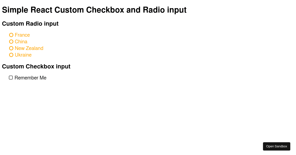 react-custom-radio-checkbox (forked) - Codesandbox