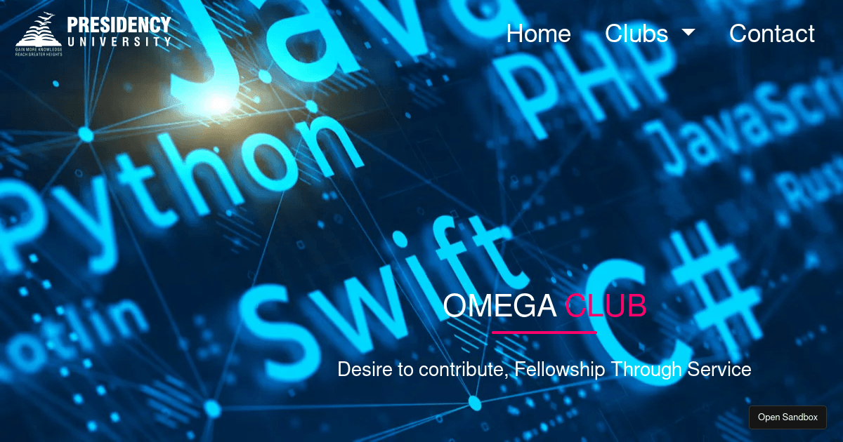 Omega Club - Codesandbox