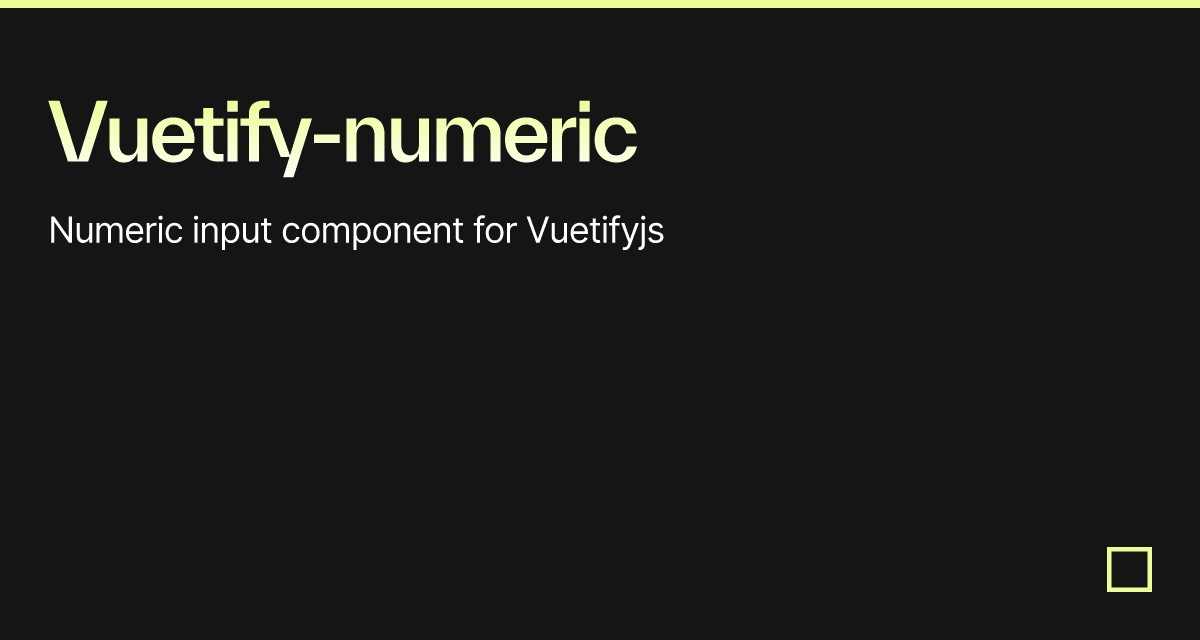 Vuetify-numeric - Codesandbox