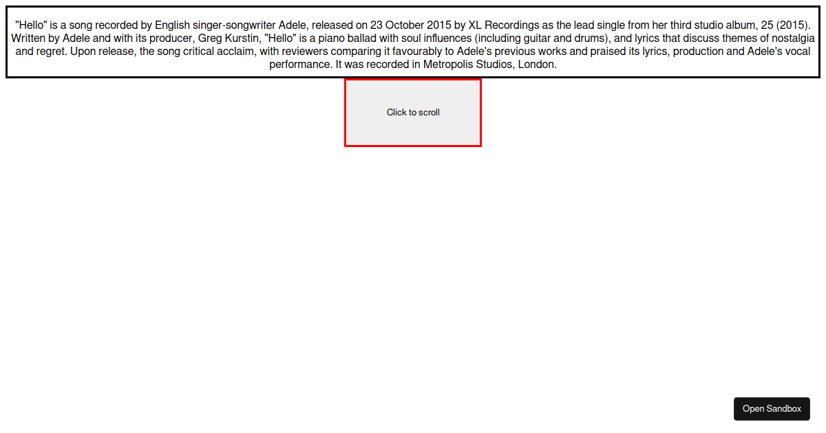 Scroll container - Codesandbox