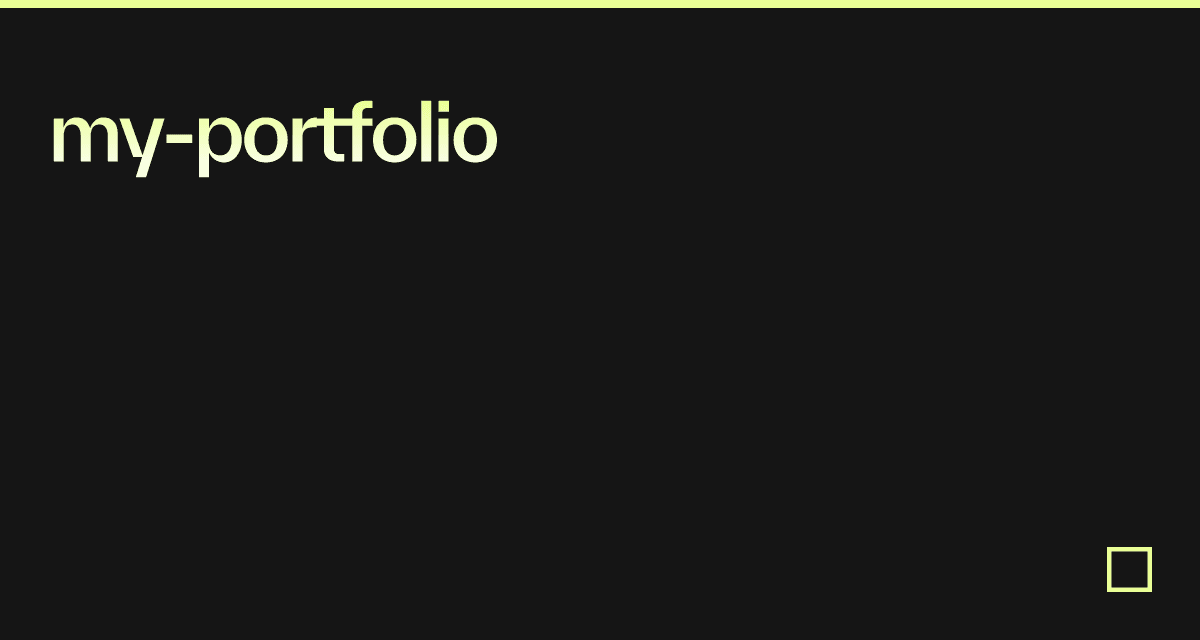 my-portfolio - Codesandbox