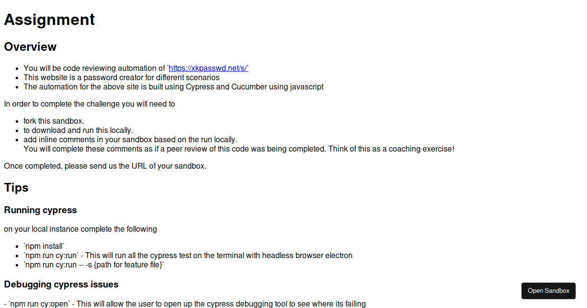 sdet-challenge - Codesandbox