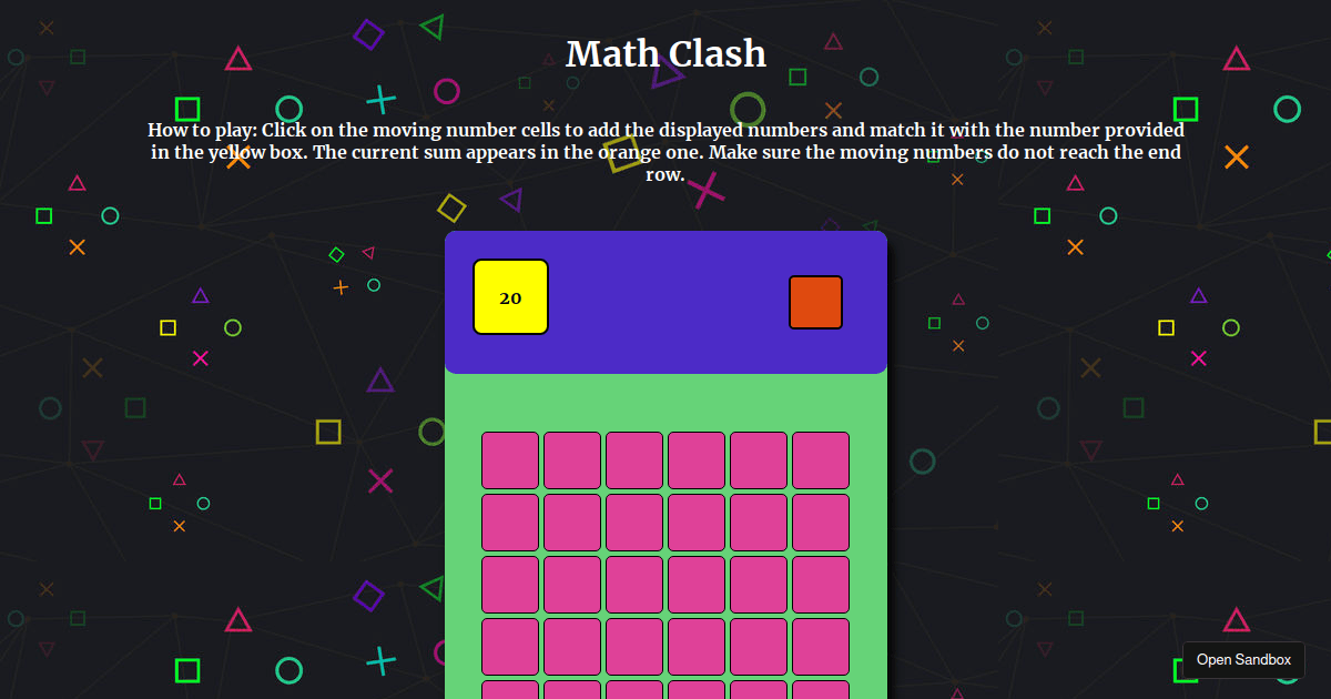 MATH-CLASH - Codesandbox