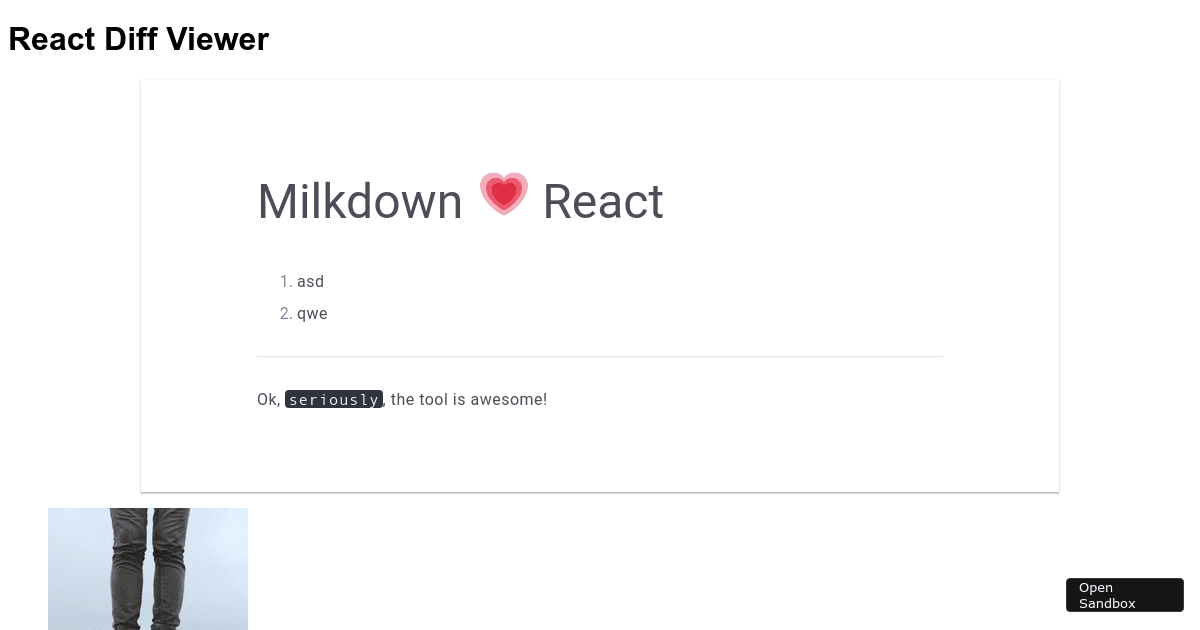 react-diff-viewer (forked) - Codesandbox