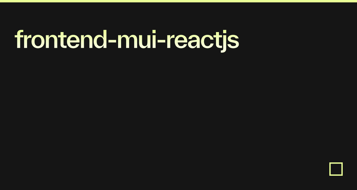 Frontend Mui Reactjs Codesandbox 3061