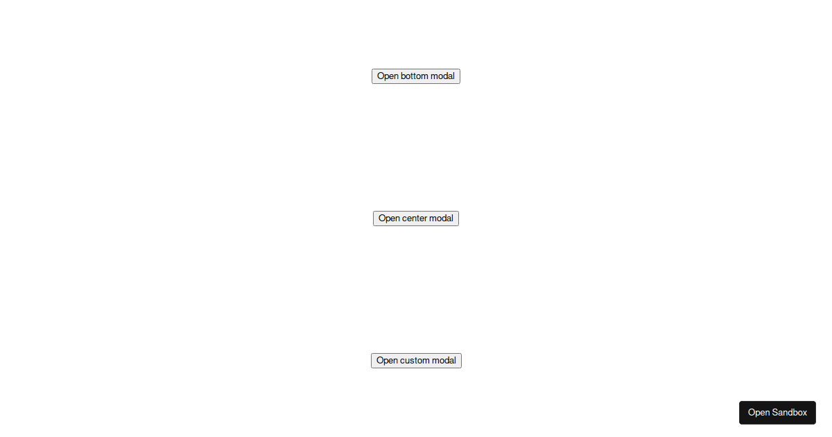 React Spring Modal Examples Codesandbox