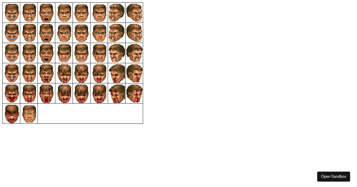 DoomFace TS component - Codesandbox
