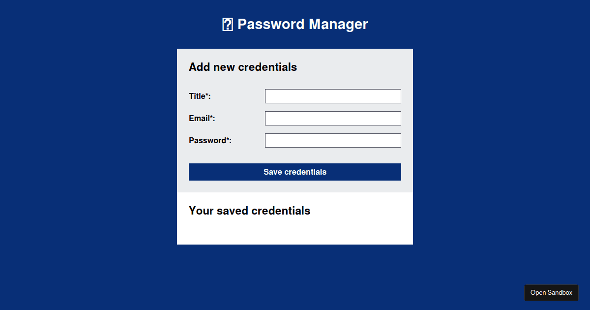 JS Forms 2 Demo - Codesandbox