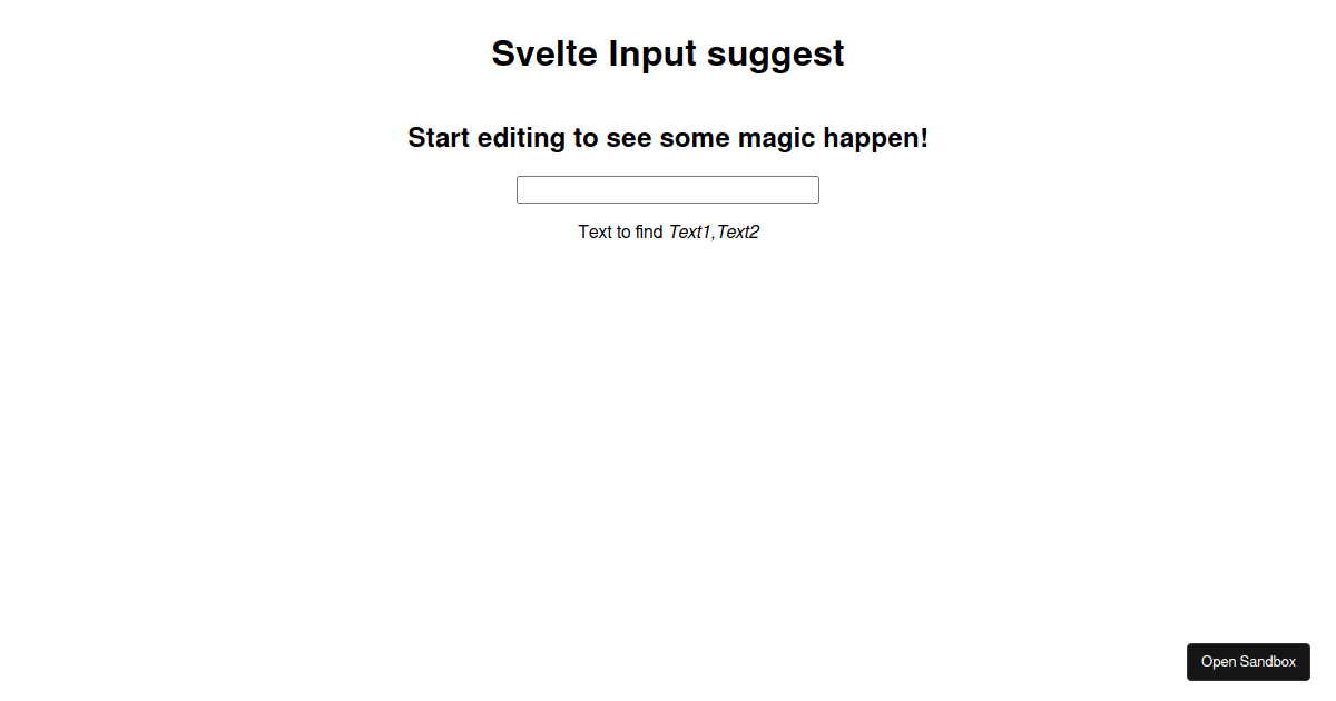 Svelte Input Suggest Codesandbox