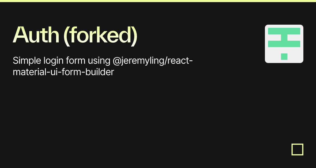 Auth (forked) - Codesandbox